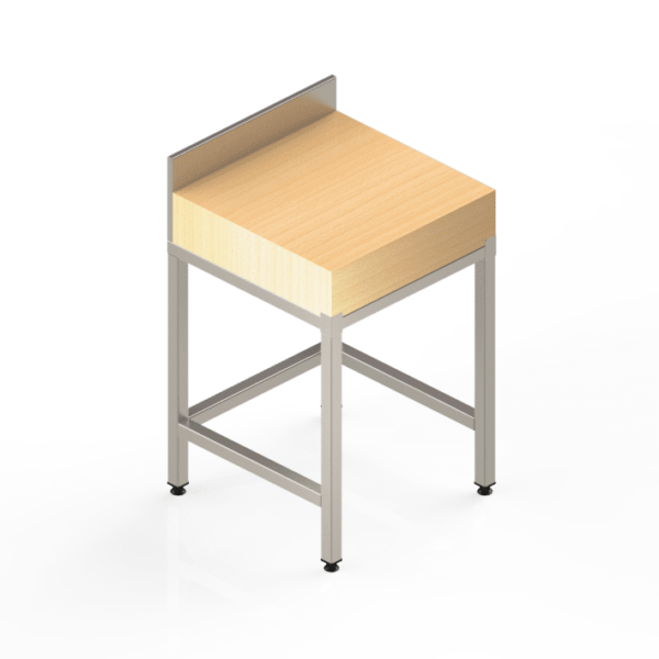 Billot de boucher bois inox adossé professionnel - Realinox